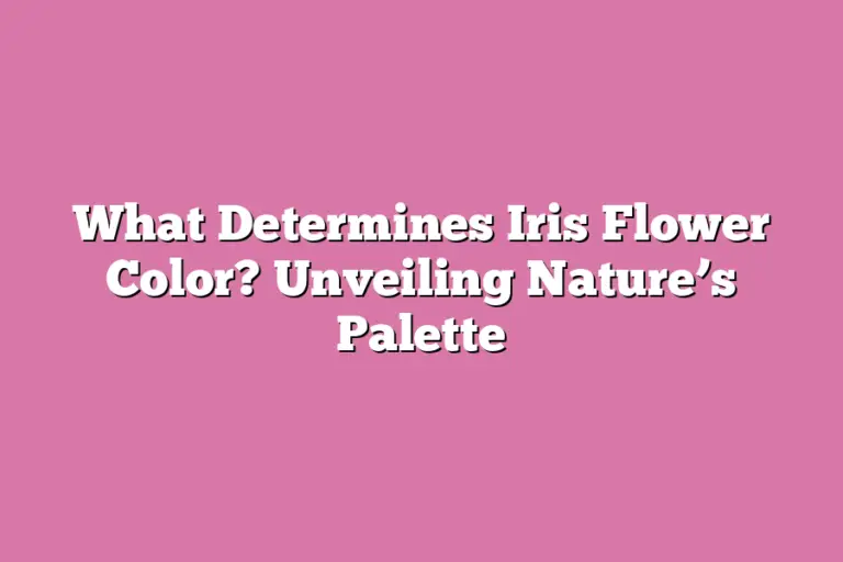 What Determines Iris Flower Color? Unveiling Nature’s Palette – Flower ...