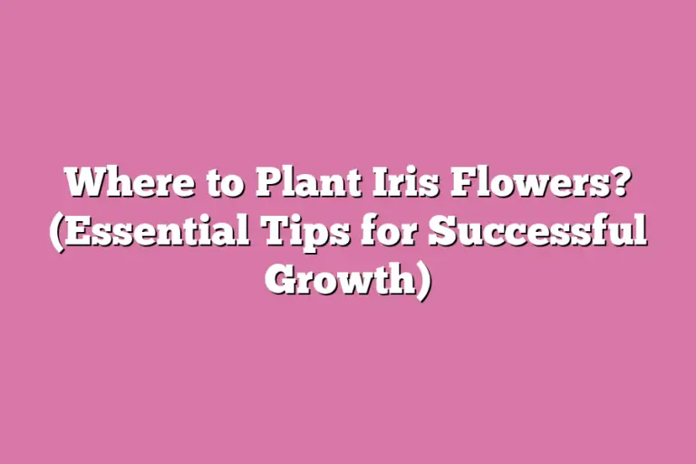 Where to Plant Iris Flowers? (Essential Tips for Successful Growth) – Flower Pursuits